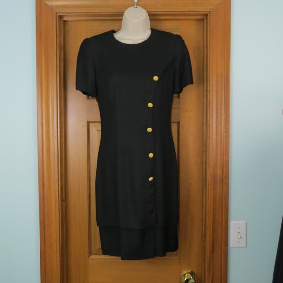 Talbots | Dresses | Vintage Talbots Santa Fe Black Woven Short Sleeve ...